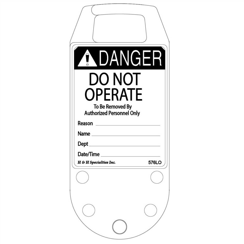 Model No. 576LO Rope Lock Safety Lockout Tag